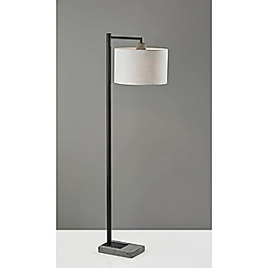 Adesso 5019-01 Devin Floor Lamp, 60.75 in, 100W, Black/Grey Finish, 1 Modern Lamp