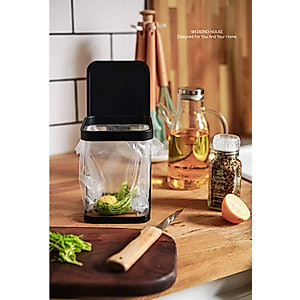 Originals Metal Countertop Trash Can Garbage Bag Holder for Home Kitchen (Black) …