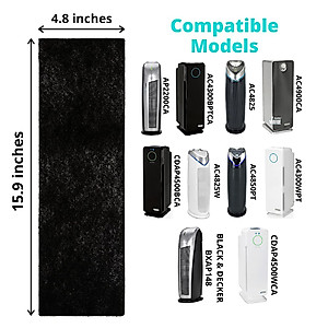 Germ Guardian Air Purifier Filter Replacement 4-pack for use with Germ Guardian Filter B, FLT4825 HEPA Filter B, AC4800 Series. Compare with FLT22CB4