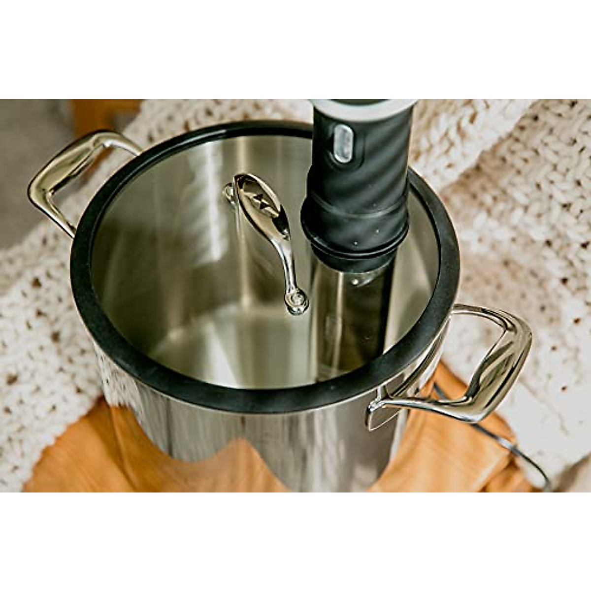 Tuxton Home Chef Series Sous Vide Pot, 9.8-Quart, Silver