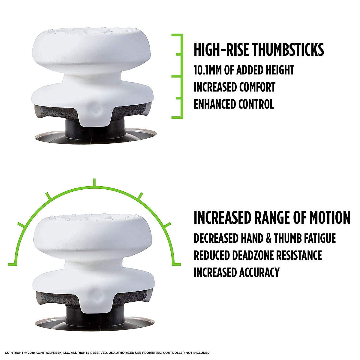 KontrolFreek FPS Freek Phantom for Xbox One Controller | Performance Thumbsticks | 2 High-Rise Concave | White