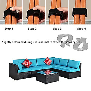 SUQ I OME Pack of 10 Outdoor Patio Garden Wicker Rattan Furniture Aligment Sofa Rattan Chair Fastners Clip Sectional Connector - Non Slip (2.13 inches,Medium)