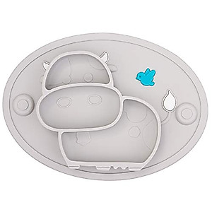 Silicone Divided Toddler Plates - Portable Non Slip Suction Plates Placemat for Children Babies and Kids BPA Free Baby Dinner Plate Bowl
