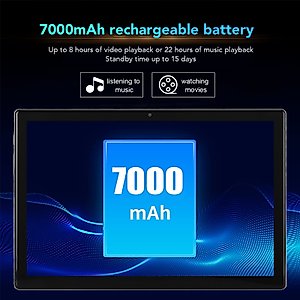 Tablet with Keyboard for Android 12, 10.1 Inch 2 in 1 Tablet, 8GB RAM 256GB ROM, Octa Core Processor, 5G WiFi, 4G Calling, for Students, Seniors (US Plug)