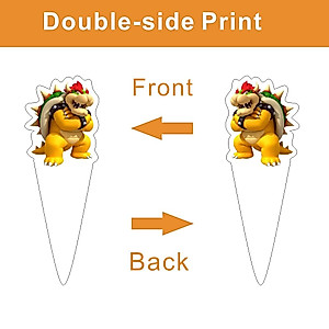 25 Pcs Bowser Cake Decorations with 24pcs Cupcake Toppers, 1pcs Cake Topper for Mario Birthday Party Supplies