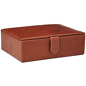 Piel Leather Large Leather Gift Box, Saddle, One Size