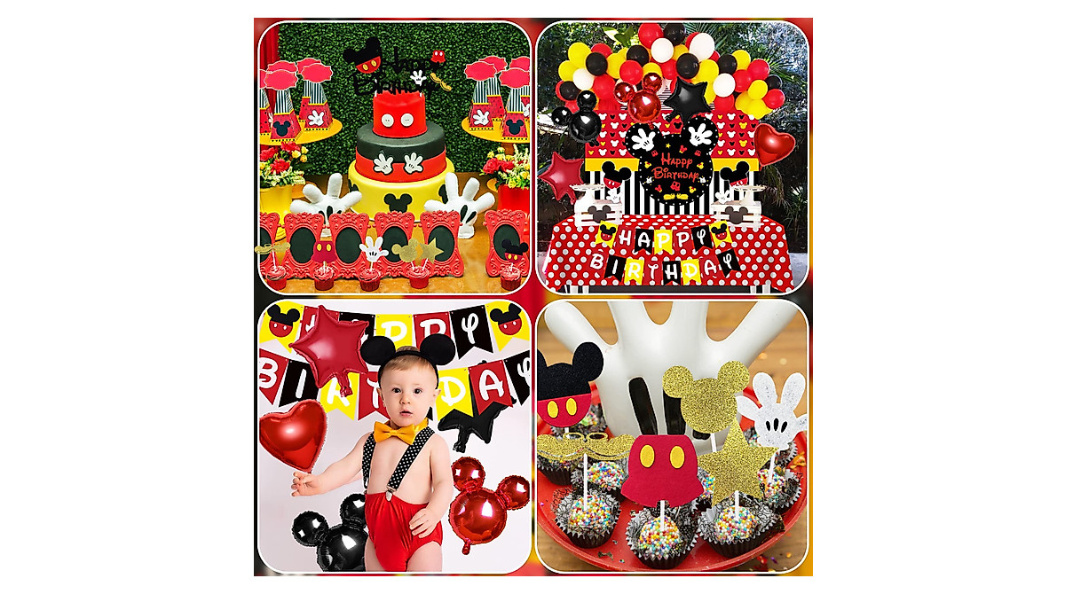 Mouse Birthday Party Supplies for Kids - 117 Pcs