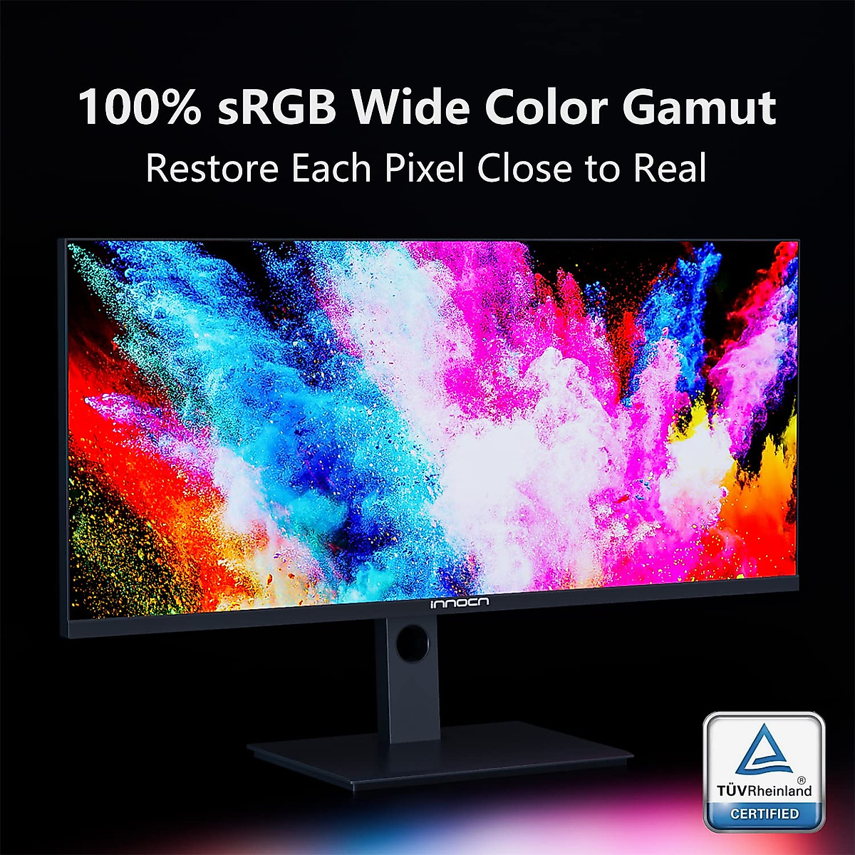 INNOCN 34" Ultrawide WQHD 3440 x 1440p PC Gaming Monitor Adaptive-Sync G-SYNC Compatible, USB C, HDMI 2.0, DP 1.4, USB Hub, PIP/PBP, Built-in Speaker, Height Adjustable, Eye Care