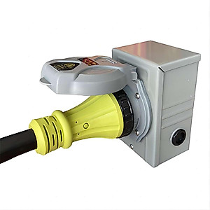 Generator Cord 50amp,25FT,125V/250V,NEMAL14-50P/SS2-50R Power Inlet Box Combo Kit Twist Lock Connector Generator Power Cord for RV Truck Trailer Generator to House Power Cord