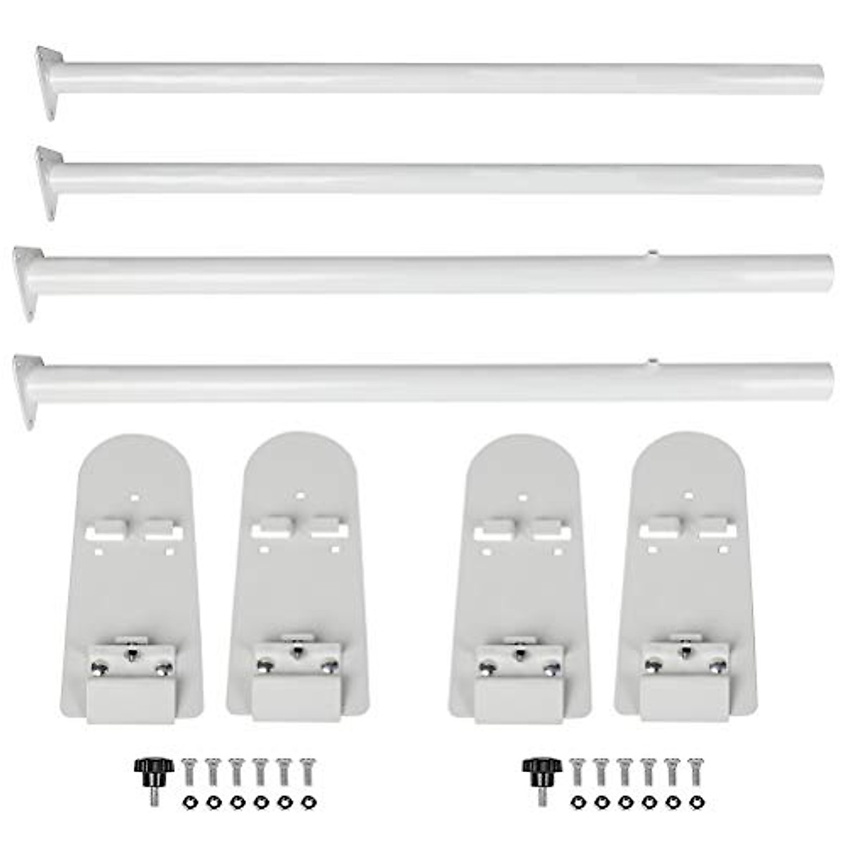 ECCPP Adjustable Van Ladder Rack Hightop 2 Bars Roof Rack fit for Chevy Express 2500 for GMC Savana with Rain Gutters Heavy-Duty Steel Pickup Truck Ladder Rack 700Lb Lumber Utility