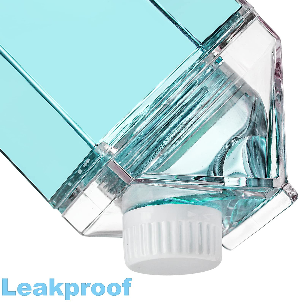 yarlung 6 Pack Milk Carton Water Bottle, 17 Oz Clear Plastic Milk Box Portable Square Juice Bottle for Outdoor Sports Travel Camping