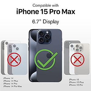 VENA vCommuteX Wallet Case for Apple iPhone 15 Pro Max (6.7"), (Magsafe Compatible, Military Drop Protection) Detachable Leather Cover Card Slot Holder with Kickstand - Space Gray/Black