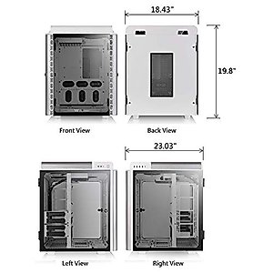 Thermaltake Level 20 HT Snow Edition 4 Tempered Glass Type-C Fully Modular E-ATX Full Tower Computer Chassis with 2 140mm Top Fan Pre-Installed CA-1P6-00F6WN-00