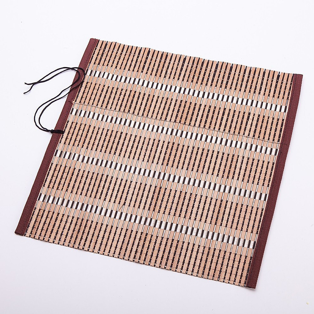 Bamboo Calligraphy Brush Holder Rollup Protection, 8 Compartments Pouch Organizer 36x36cm (14x14") - Large