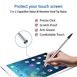 Capacitive and Resistive Stylus Pen, Rubber Nib & Hard Tip 2 in 1 Series, Fine Point Stylus Tip,High Sensitivity Precision,Universal for Samsung Galaxy and Other Android Touch Screen(3 Pieces)