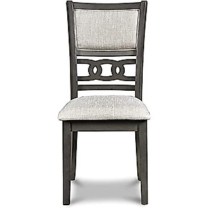 New Classic Furniture Gia Drop Leaf Dining Table with Two Chairs, 42-Inch, Gray