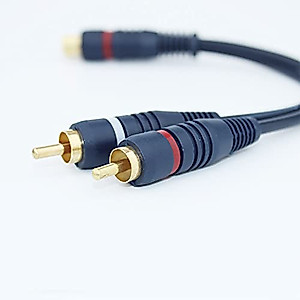 pobod RCA Female to 2 RCA Male Stereo Audio Y Cable 4-Pack,Phono Splitter Cable Gold Plated Adapter,Gold Plated Adapter Compatible for TV,Smartphones, MP3, Tablets, (7.8 inches)