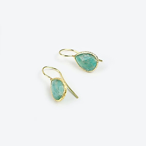 JA.S.JR Gemstone Teardrop Earrings Gold Dangle Earrings for Women