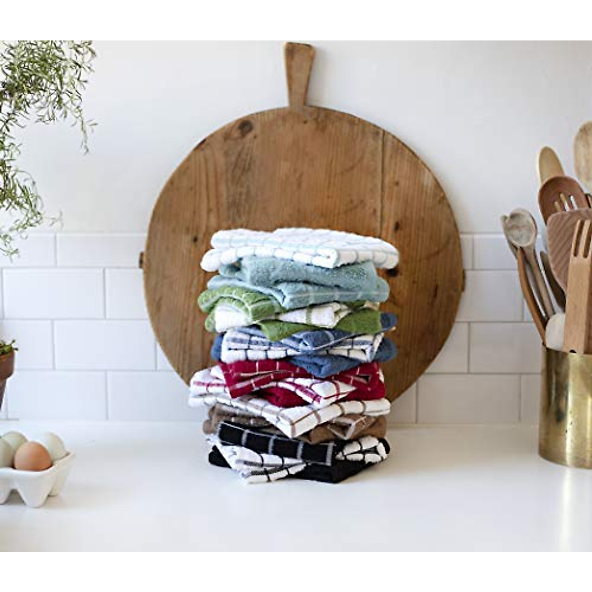 RITZ 100% Cotton Terry Kitchen Dish Towel, 25" x 15", Dew