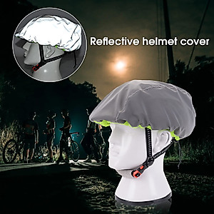 Smalibal Bike Helmet Cover, Reflective Helmet Cover Rain Cover for Bicycle Helmet, Waterproof Bicycle Helmet Water Snow Cover for Cycling, Road Cycling, Outdoor Sports Grey