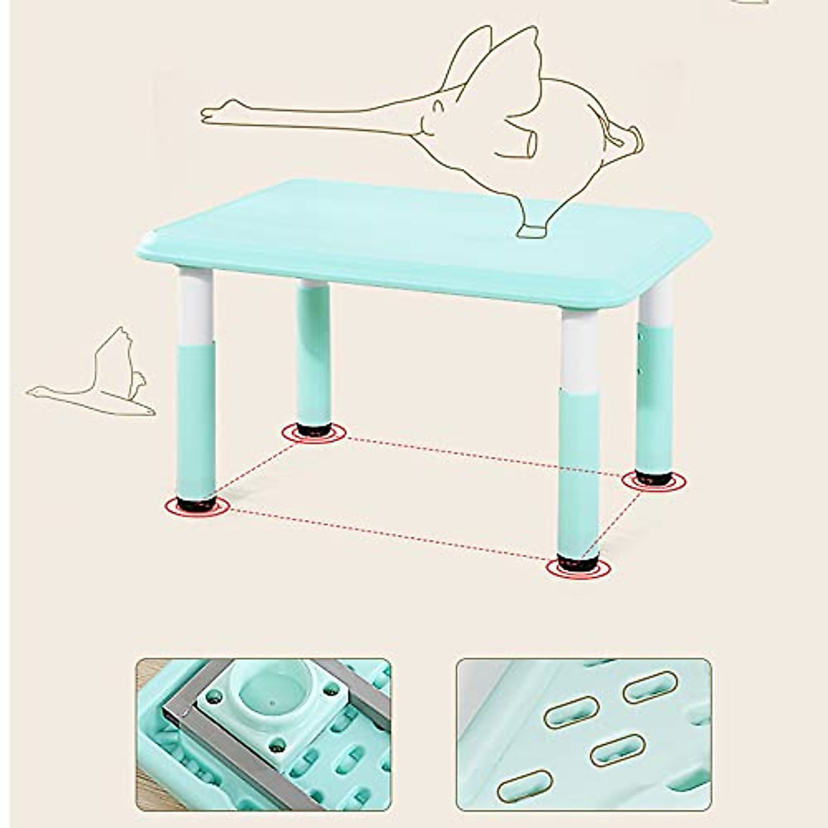 Walnut Baby Table Chair Set Kindergarten Toy Table Baby Children Home Learning Table Chair Can Be Raised Lowered Plastic Game Table