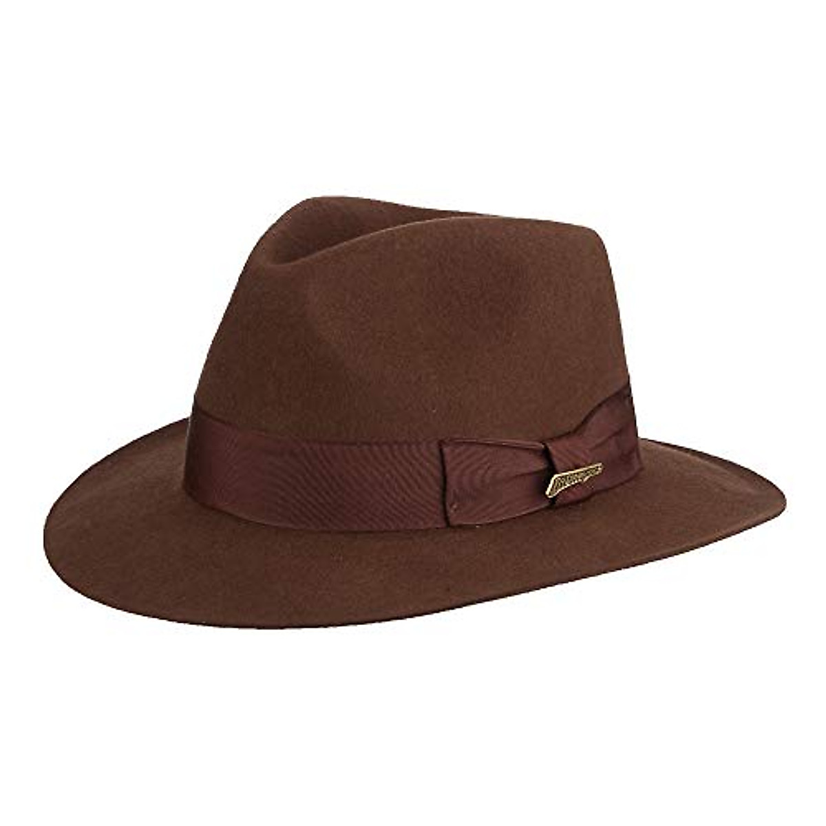 Indiana Jones Men's Wool Felt Fedora, Brown, Large