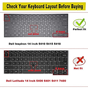 Keyboard Cover for Dell Inspiron 14 5410 5415 5418 5420 5425, Inspiron 7000 14" 7415 7420 7425 7430,Inspiron 16 5620 5625 5630 7620 7630, Inspiron 13 5310 5320 5330/Dell Latitude 3320 3420-MintGreen
