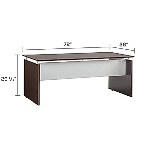 Mayline Medina Home Office Desk, 72 in, Mocha