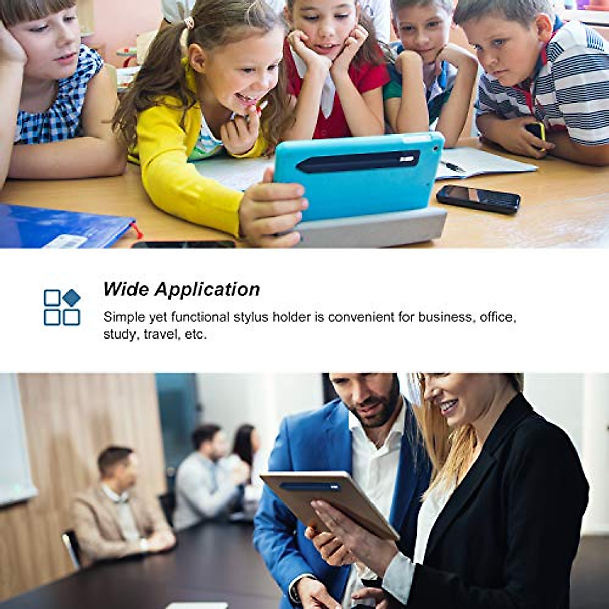 ProCase Pencil Holder Sticker for Apple Pencil 1st and 2nd Gen, Elastic Stylus Pocket Pouch Adhesive Stylus Pen Sleeve Attached to Case for Apple Pencil and Other Stylus Pens-Navy