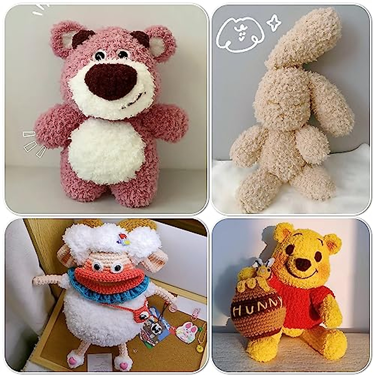 3 PCS 150g Soft Coral Velvet Yarn Chenille Yarn for Crocheting,Fluffy Yarn for Knitting and Croche DIY Craft,Warm Yarn for Bag Hat Scarve Clothe Gloves Slippers Doll(White)