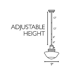 Design House 587451 Schoolhouse Modern Industrial Farmhouse Indoor Dimmable Pendant Light with Clear Seedy Glass for Kitchen Dining Bar Area, Matte Black