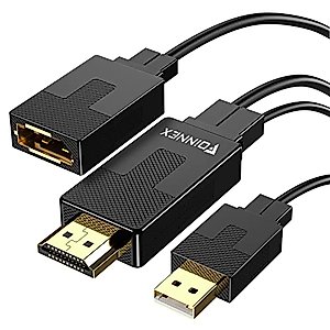 FOINNEX HDMI to DisplayPort Adapter, 4K@60Hz Not-Bidirectional HDMI to Display Port, Unidirectional HDMI Source to DP Display Male to Female for Computer, Monitor, PS4, NS