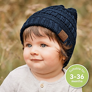 KeaBabies 3-Pack Baby Beanies and Large Shatterproof Baby Car Mirror - Newborn Hats - Safety Baby Car Seat Mirror - Baby Boy Hats - Baby Car Mirror for Back Seat Rear Facing Infant - Baby Girl Hats