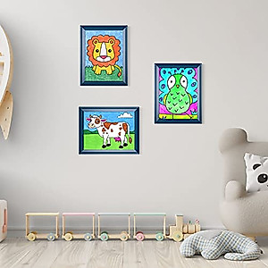 KSROECUD 9x12 Kids Artwork Frame for kids artwork changeable, Front-Opening, Tempered Glass, Child Artwork Frame with Storage(1Pack,Blue)