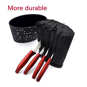 KeepingcooX Universal Oval Knife Block - Easy to Clean & Compact Storage for up to 12 Kitchen Knives with Unique Slot Design to Protect Blades & Secure Safely (Black Oval)