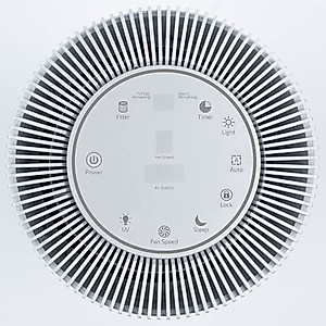 OdorStop HEPA Air Purifier with H13 HEPA Filter, UV Light, Active Carbon, Multi-Speed, Sleep Mode and Timer (Bright White)