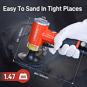 3inch Air Sander Angle Grinder with Roll Lock Wheel Set, Pneumatic Polishing Tool with 41pcs 3-inch sanding discs