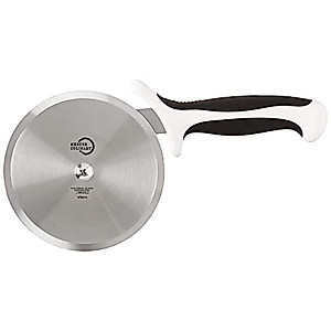 Mercer Culinary Millennia Pizza Cutter with White Handle, 5 Inch Wheel, Stainless Steel