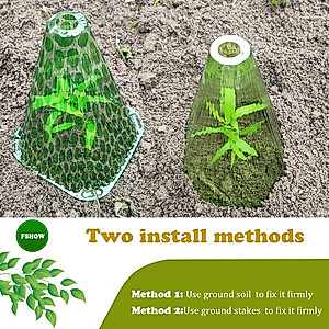 Fshow Garden Cloches,20 Pack Reusable Plant Bell Cover,Bell Jar Cloches for Protection Against Sun, Frost, Snails Etc. (Dark Green)