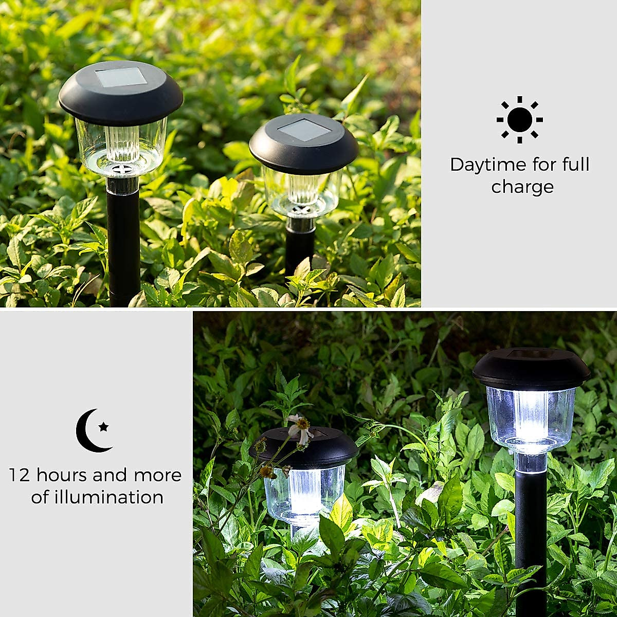 INSOME Outdoor Solar Lights Powered,Landscape Lighting Solar,Solar Garden Lights Outdoor Waterproof,8 Pack Automatic On/Off Solar Walkway Lights Outdoor for Lawn Patio Yard Walkway Driveway