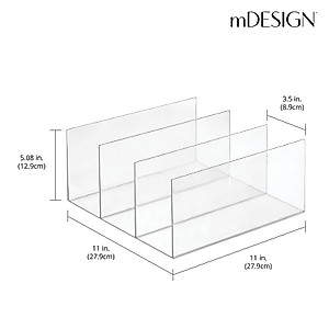 mDesign Plastic Purse/Handbag Organizer - Closet Divided Storage for Bags, Clutches, Wallets, Wristlets - Space-Saving Bedroom and Cabinet Organization, Lumiere Collection - Clear