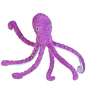 EXPAWLORER Long Dog Toy - 17" Best Squeaky Dog Plush Toys Puppy Birthday Gift Soft Stuffed Chew Toy Crinkle Paper and Built-in Squeaker Durable Interactive for Small Medium Large Dogs Chewing, Purple