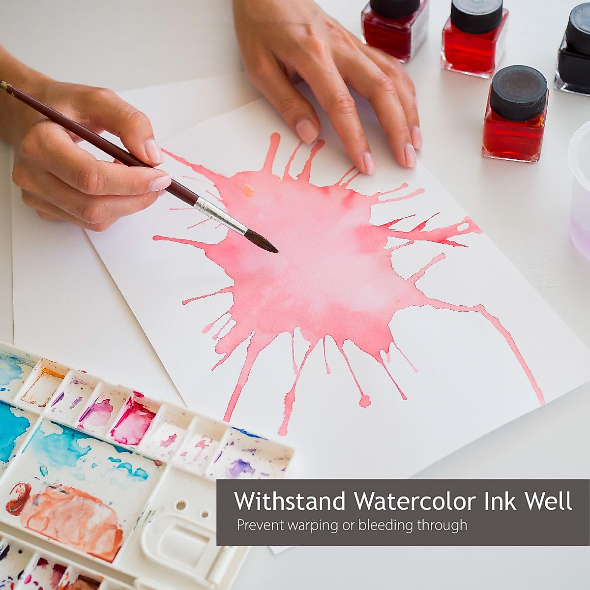 ANSSDO 50 Pack 5x7 Inch White Cotton Watercolor Cards with Envelopes, Foldable, Heavyweight 140lb, Greeting Cards for All Occasions