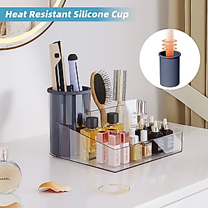 VITVITI Hair Tool Organizer and Hair Dryer Holder, Acrylic Curling Iron Holder Countertop for Bathroom, Clear Hot Styling Tools for Vanity Straightener/Makeup Brush/Toiletries