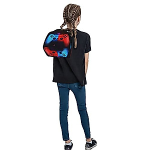 Hellokugou Game Lunch Bag For Kids Gaming, Red & Blue Fluorescent Gamepad Glow Luminous Lunch Box Portable Reusable Handbag Box Travel Beach Picnic