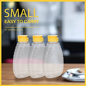 Cabilock Refillable Squeeze Honey Bottle 4Pcs Plastic Honey salad dressing bottle honey storage bottle plastic squeeze dispenser Jar Empty Squeeze Ketchup Squeeze Bottle