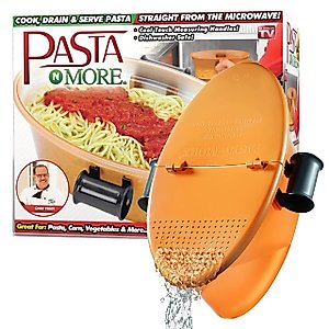 Pasta N More Microwave Cooker with Strainer, All in 1 Microwave Pasta Cooker, Microwave Rice Cooker and Microwave Egg Cooker for Quick Cooking, Nonstick, Dishwasher Safe
