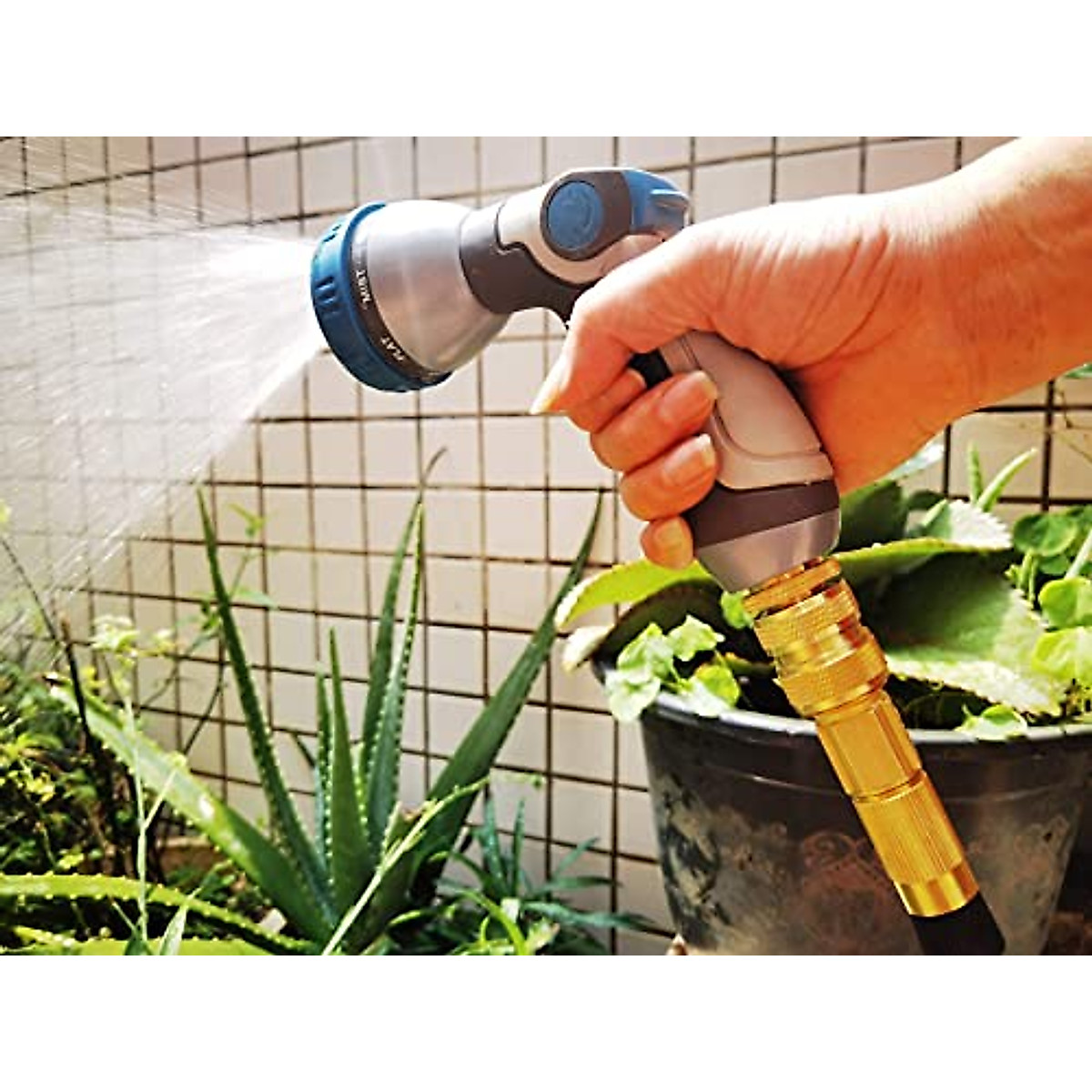 PLG Brass 8-Piece Quick Connect Garden Hose Fittings, 4 Set