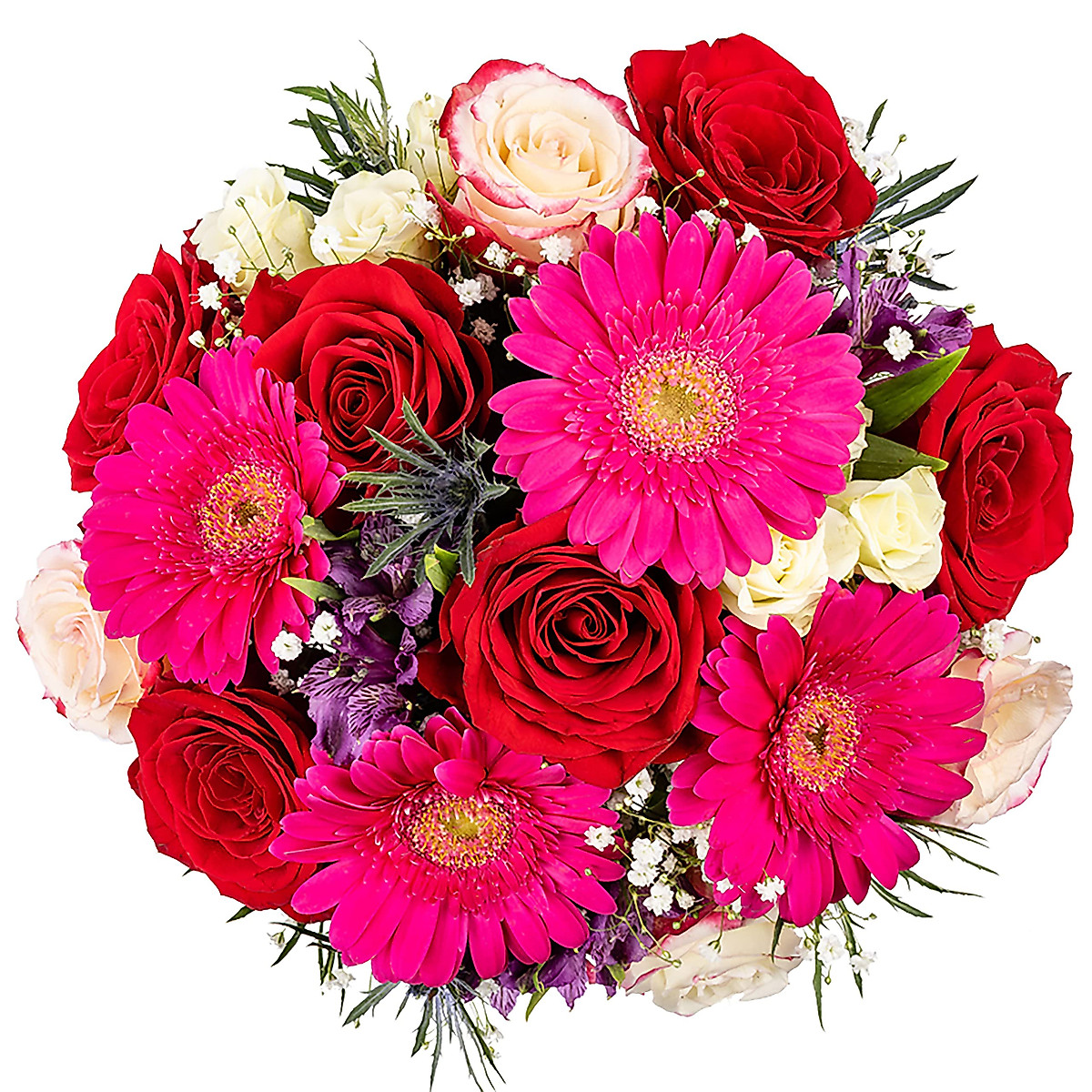 Twilight | Red, Pink Fresh Flowers Arrangement with Vase | Arabella Bouquets | Flowers for Delivery, Graduation, Birthday, Congratulations
