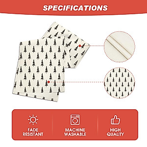 Artoid Mode Beige Xmas Tree Christmas Table Runner, Seasonal Winter Kitchen Dining Table Decoration for Home Party Decor 13x72 Inch